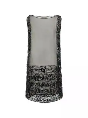 LANVIN Sequin-embellished Embroidered Mini Dress