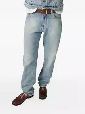 Miu Miu Five-pocket Washed Denim Jeans