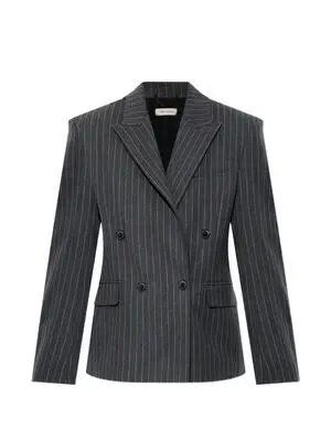 THE MANNEI Pinstripe Wool Blazer - Grey