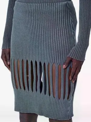 LUEDER Landsknecht Ribbed-knit Midi Skirt