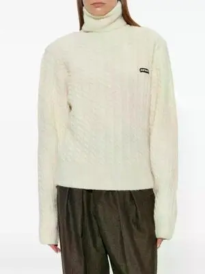 ROTATE BY BIRGER CHRISTENSEN Cable-knit Turtleneck Sweater