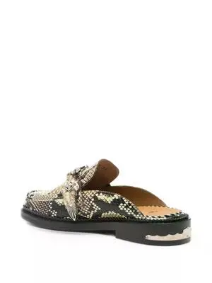 Toga Snake-embossed Buckled Mules