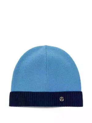 Versace Wool & Cashmere Knit Beanie - Blue
