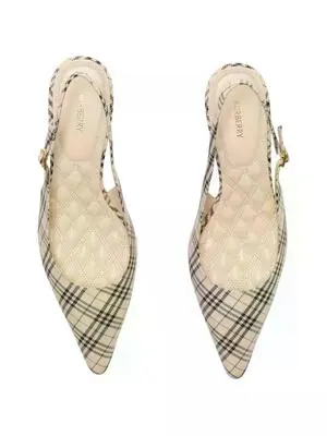 Burberry Check Dame Slingback Pumps