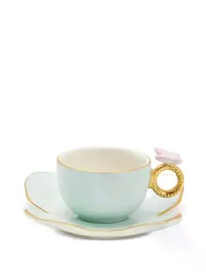 VILLARI Butterfly Coffee Cup And Saucer - Blue