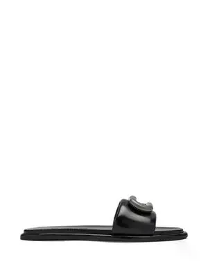 Marc Jacobs The Leather Pop J Marc Sandals - Black