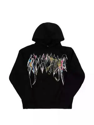 REVENGE X Lil Durk Painting Graphic-print Hoodie - Black