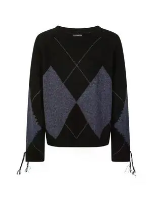 Pinko Wool And Cashmere Sweater With Maxi Diamonds