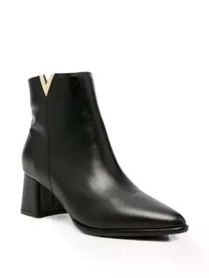 ALBANO Leather Ankle Boots - Black