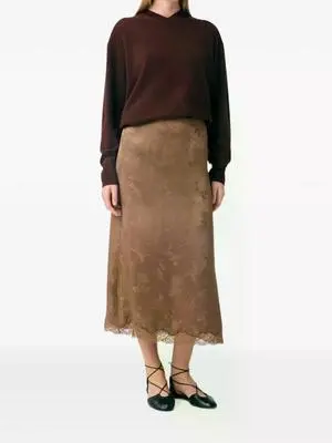 Vanessa Bruno Jacquard Lace-trim Midi Skirt