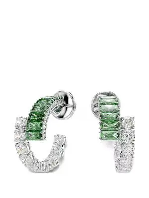 SWAROVSKI Matrix Crystal Hoop Earrings - Silver