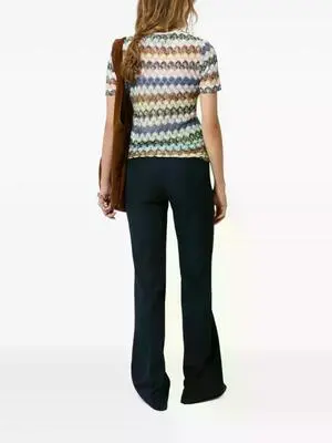Missoni Short-sleeve Viscose Lamé Top With Lace Motif