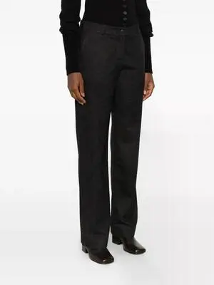 Paloma Wool Hina Herringbone-pattern Straight-leg Trousers - Grey