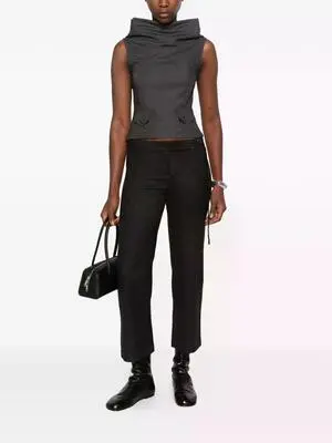 Paloma Wool Luisa High-neck Flap-pocket Top - Grey