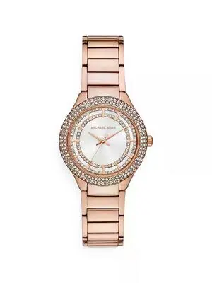 Michael Kors Mini Sylvia Pavé Rose-gold-tone Watch - Silver