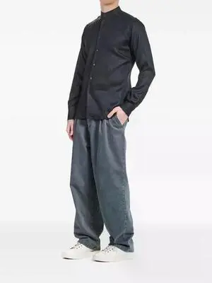 Karl Lagerfeld Mandarin-collar Linen Shirt