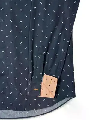 Paul Smith Slim-fit Navy Ditsy Key Print Shirt