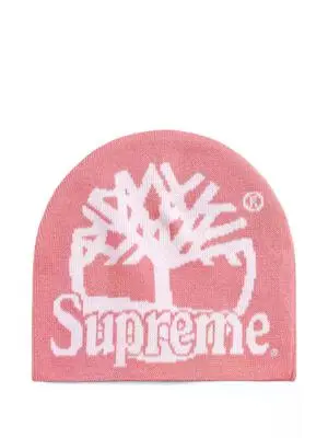 Supreme X Timberland Logo-detail Beanie Hat - Pink