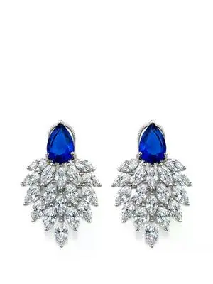 HZMER JEWELLERY Blue Mirage Shimmer Earrings - Silver