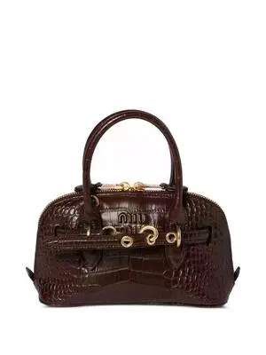 Miu Miu Aventure Crocodile Embossed Calfskin Mini-bag - Brown