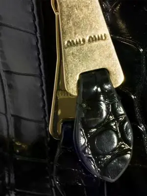 Miu Miu Beau Bag In Crocodile Embossed Leather