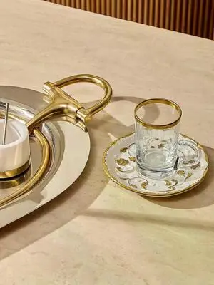 VILLARI Taormina Floral-embossed Tea Cup And Saucer Set