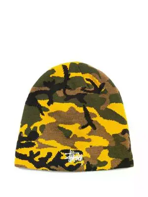 StÜssy Camo-print Knit Beanie Hat - Yellow