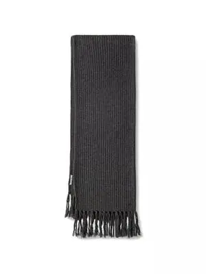 Lacoste Fringed Wool Scarf - Grey