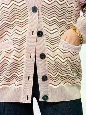 Missoni Oversized Viscose-and-cotton Lamé Chevron Cardigan