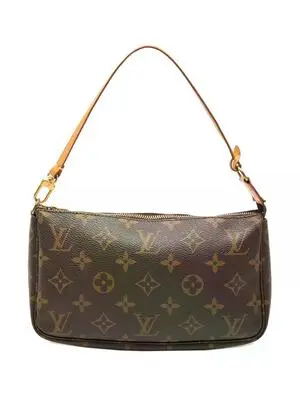LOUIS VUITTON 2001 Monogram Pochette Accessoires Shoulder Bag - Brown