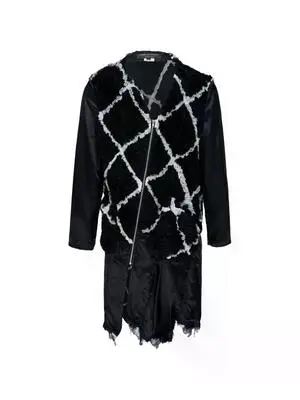 Comme Des Garçons Ruffled Panelled Coat - Black