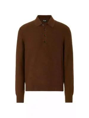 Zegna Cream White Oasi Cashmere Polo Shirt - Brown
