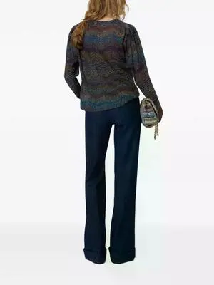 Missoni Viscose-lamé Sweater With Wave Motif - Blue