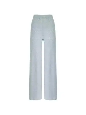 Missoni Viscose-and-cotton Lamé Chevron Palazzo Trousers - Blue