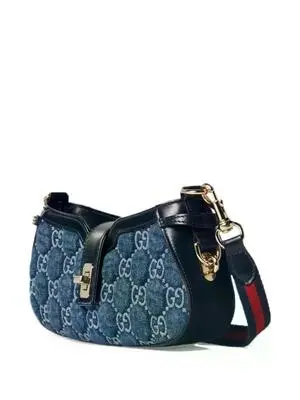 Gucci Monogram-pattern Denim Tote Bag - Blue