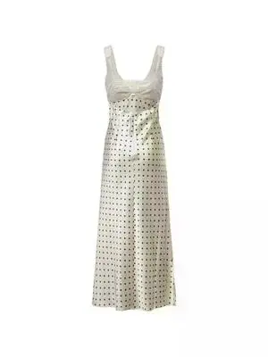 For Love & Lemons Cienna Polka-dot Midi Dress - Neutrals