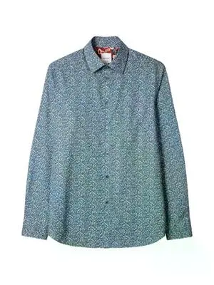 Paul Smith Regular-fit Dark Liberty-floral-print Shirt - Blue