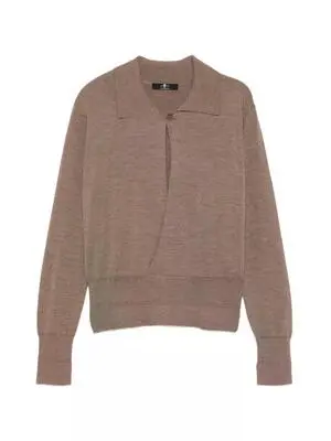 7 For All Mankind Collared Cut-out Sweater