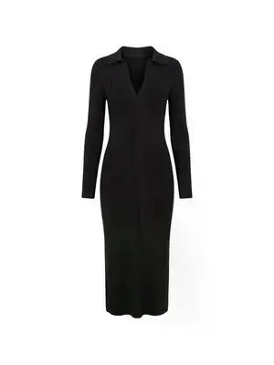 MC2 SAINT BARTH Octavia Merino-wool Blend Long Knit Dress - Black