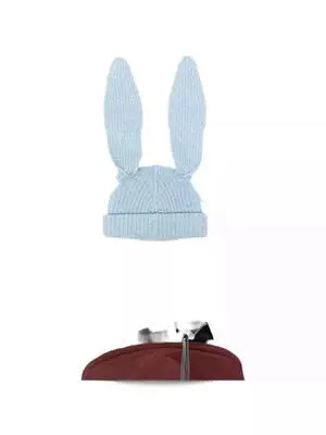 CHARLES JEFFREY Chunky-knit Bunny-ear Beanie Hat - Blue