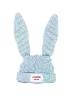 CHARLES JEFFREY Chunky-knit Bunny-ear Beanie Hat - Blue