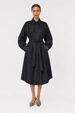 MONLICIA Alva Belted Midi Shirt Dress - Black