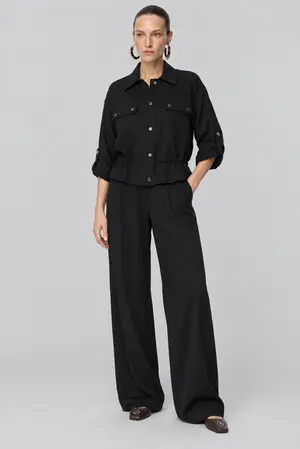 MONLICIA Anais Tencel Wide-leg Trousers - Black