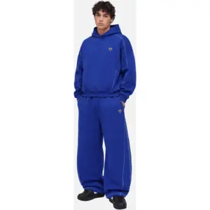 AELFRIC EDEN Contrast Stitch Heart Hoodie Set - Blue