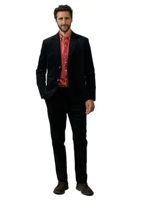 Aubin Marlborough Cord Suit Blazer - Black