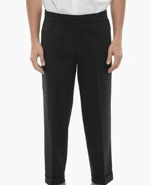 Neil Barrett Elasticated-waistband Turn-up Trousers