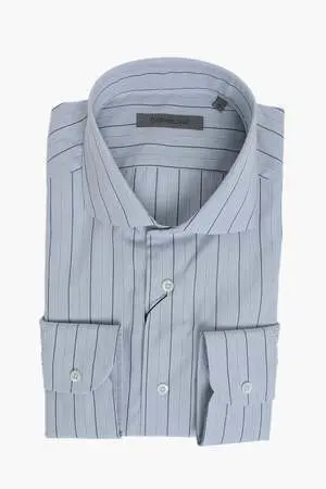 Corneliani Striped French-collar Shirt