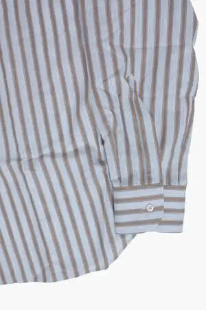 Corneliani Striped French-collar Shirt