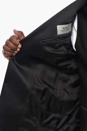 Corneliani Satin-finish Peak-lapel Suit - Black