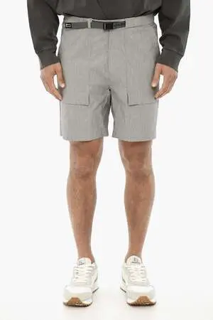 Woolrich Check Shorts With Industrial Belt - Gray